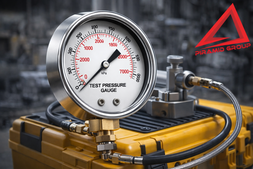 Aplikasi TEST PRESSURE GAUGE untuk Mengukur Tekanan - Pipa Besi